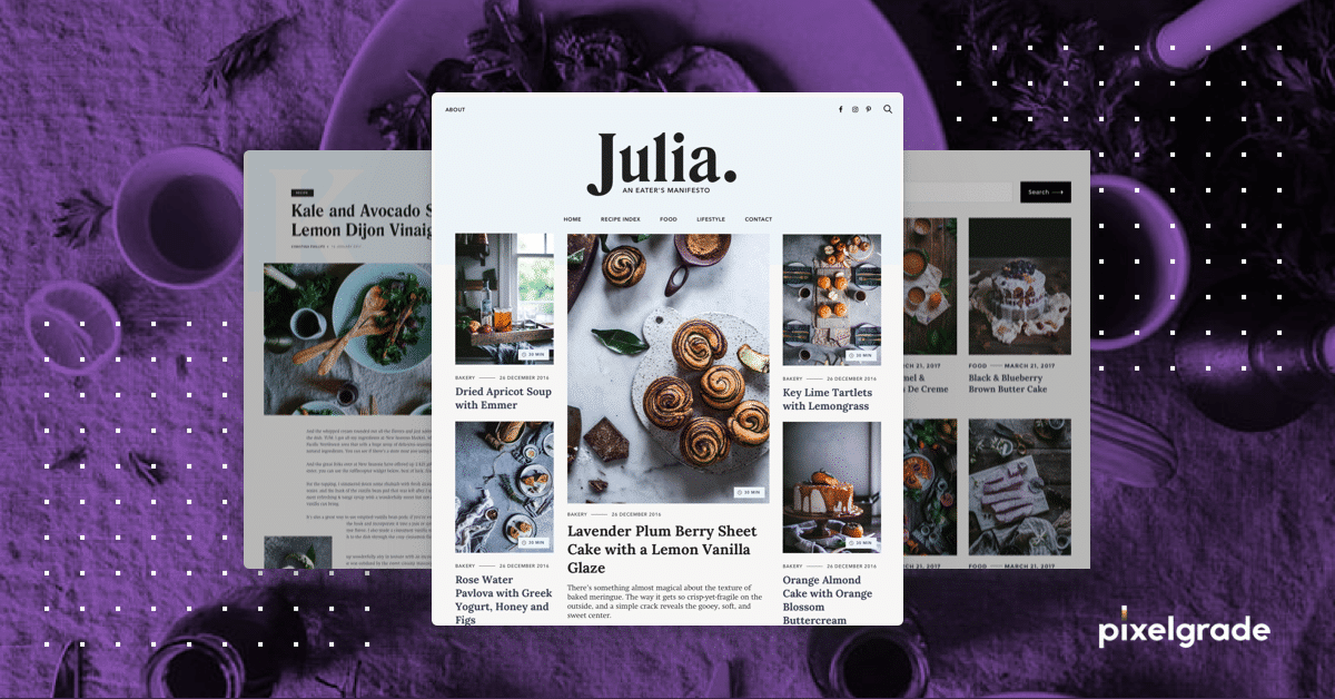 Julia LT – Food Blog WordPress Theme by Pixelgrade