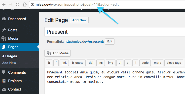 How To Find The Page ID Pixelgrade